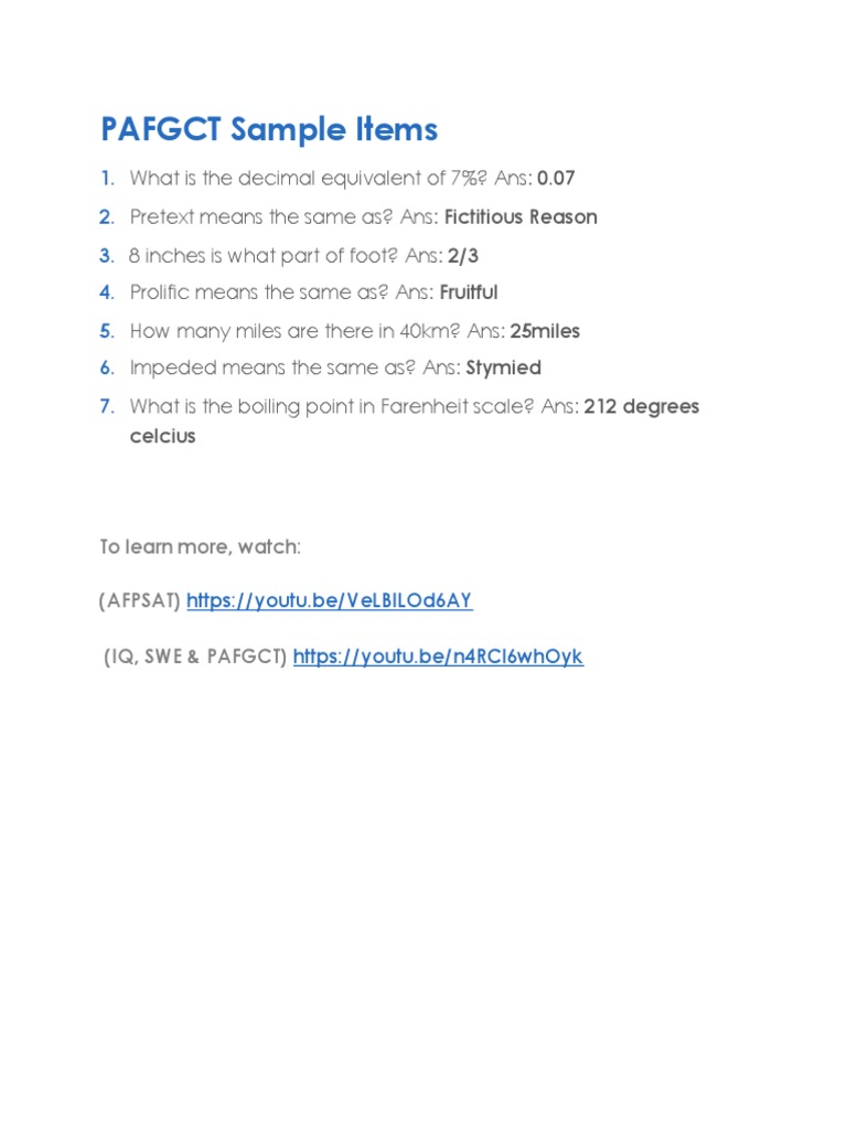 PAFGCT Reviewer PDF | PDF
