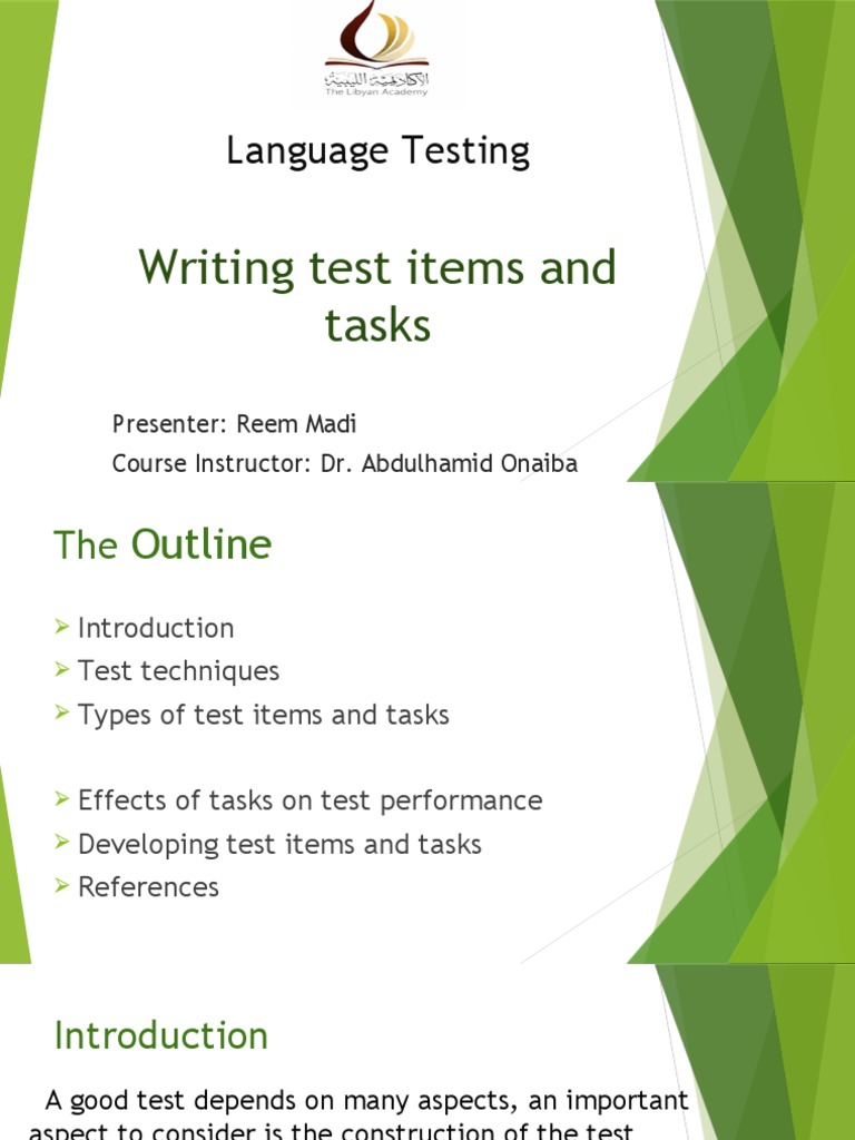 Writing Test Items and Tasks | PDF | Multiple Choice | Test (Assessment)