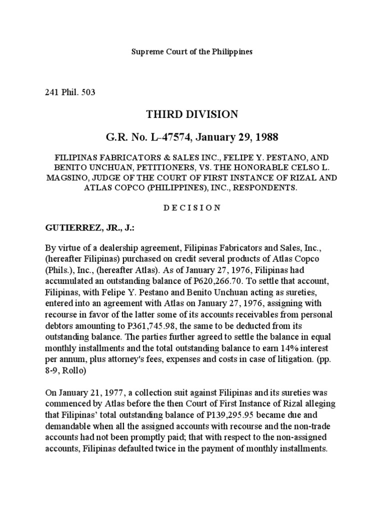 Analysis of a Supreme Court of the Philippines Decision Regarding a ...