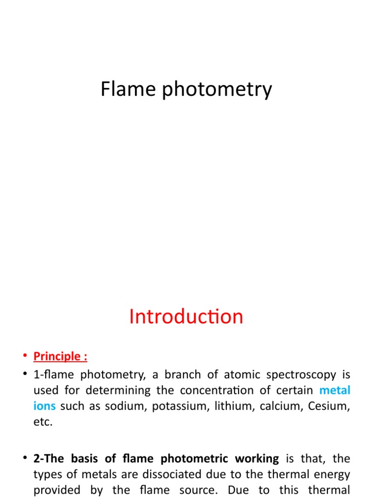 Flame Photometry: Principles & Applications | PDF | Emission Spectrum ...