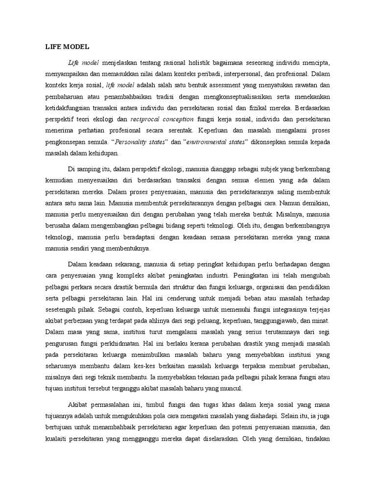 Life Model Pdf