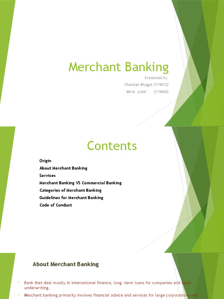 Overview of Merchant Banking Services | PDF | Banks | Investor