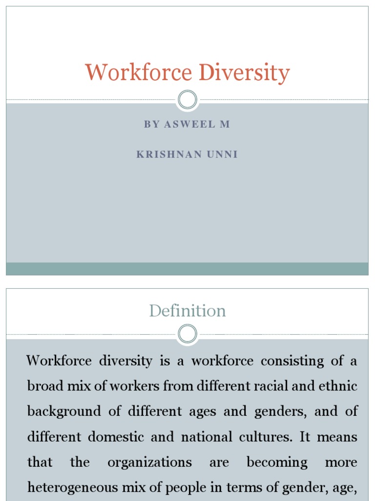 Workforce Diversity By Asweelm Pdf Multiculturalism Human Nature