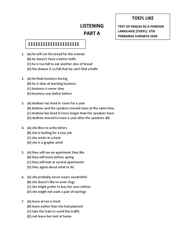 SOAL TEST TOEFL Apdf | PDF | Coyote | Memory