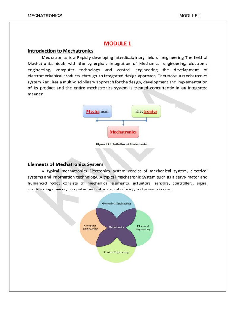 ME 407 Mechatronics KTU S7 | PDF
