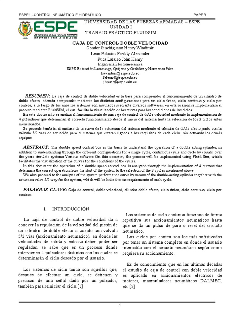 U1 - Re4 - Caja de Control - Paper - Condor - Leon - Puca | PDF ...