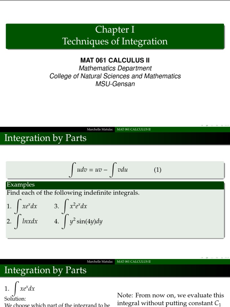 Techniques of Integration | PDF | Factorization | Trigonometric Functions