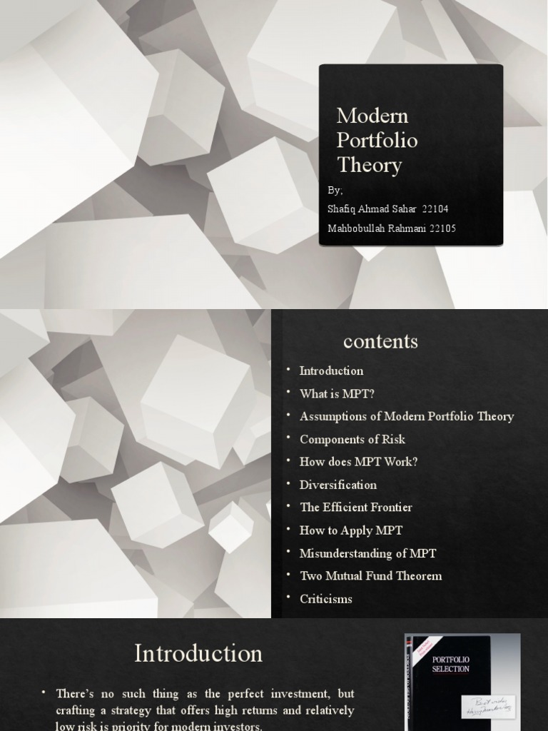 Modern Portfolio Theory Pdf Modern Portfolio Theory