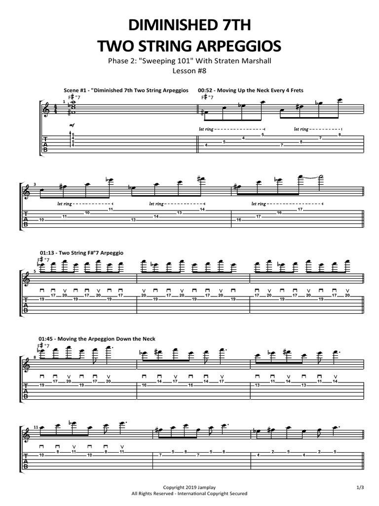 Diminshed 7th Two String Arpeggios | PDF | European Musical Instruments | Music Theory