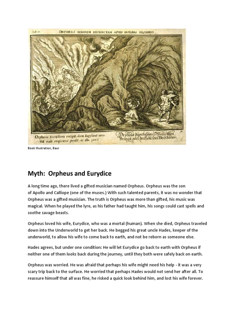Myth: Orpheus and Eurydice: Book Illustration, Baur | PDF