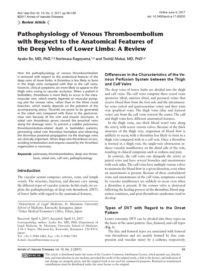 Pathophysiology of Venous Thromboembolism | PDF | Vein | Thrombosis