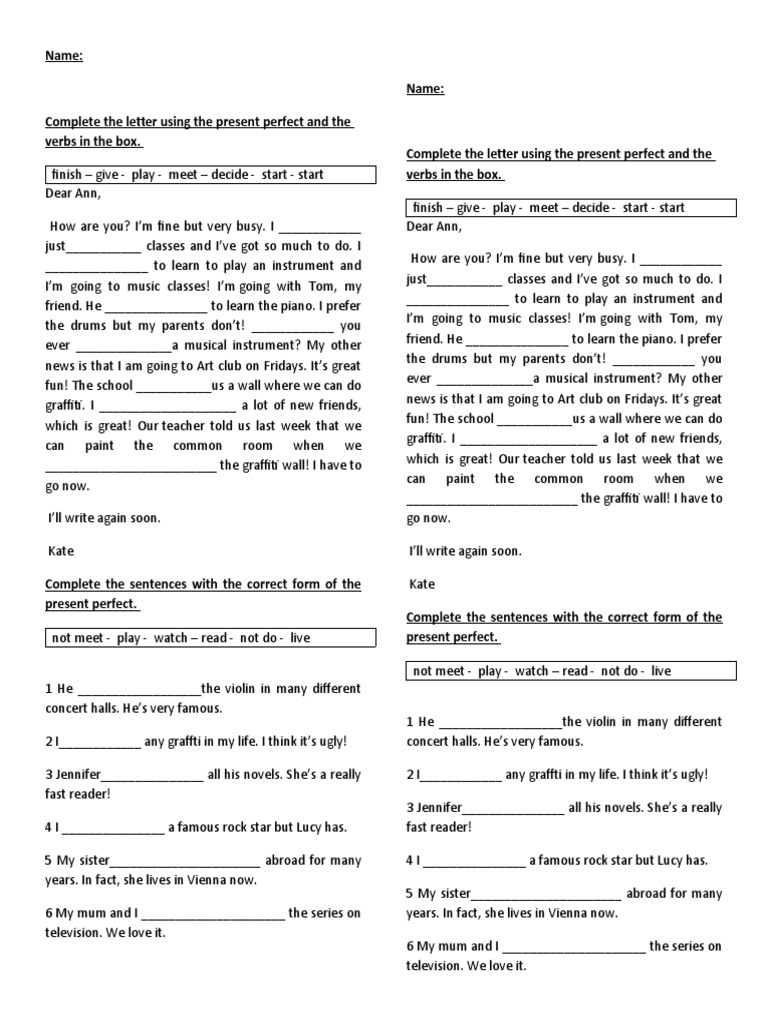Mini Test Present Perfect | PDF | Linguistics | Grammar