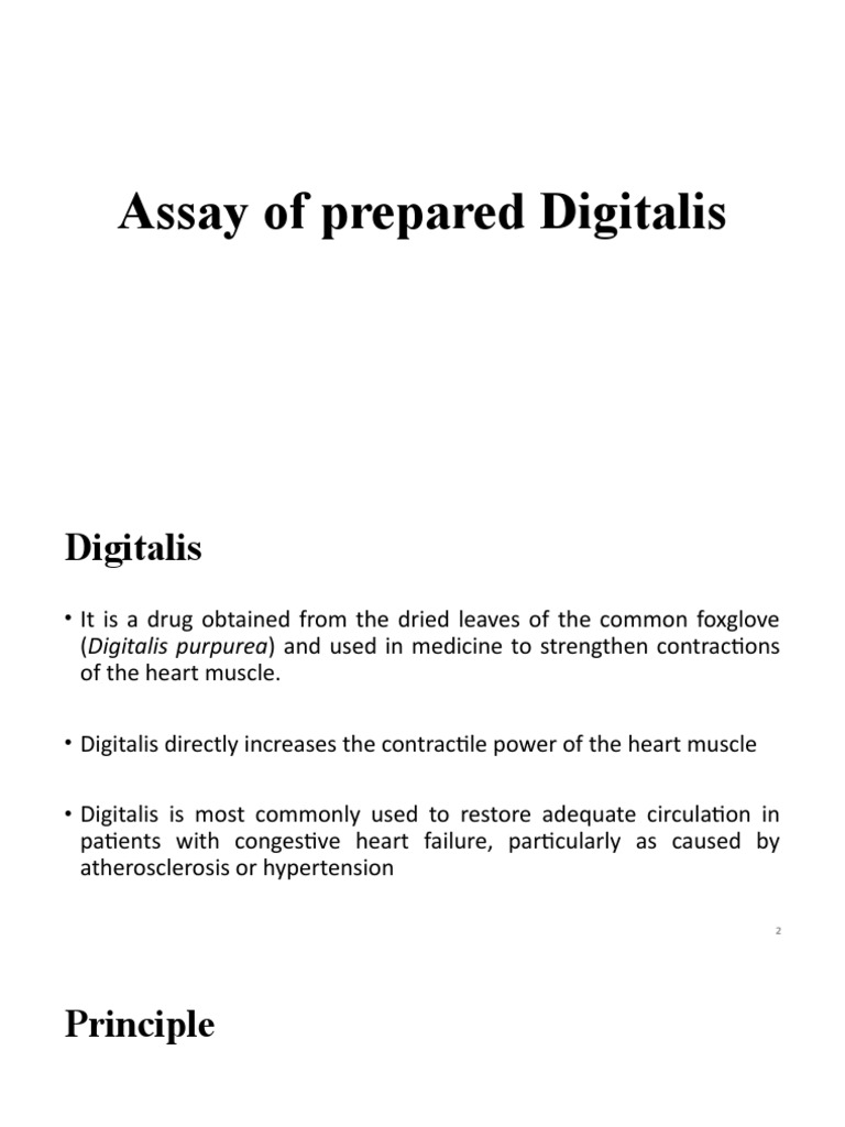 Digitalis Bioassay Methods Explained | PDF | Anesthesia | Dose ...
