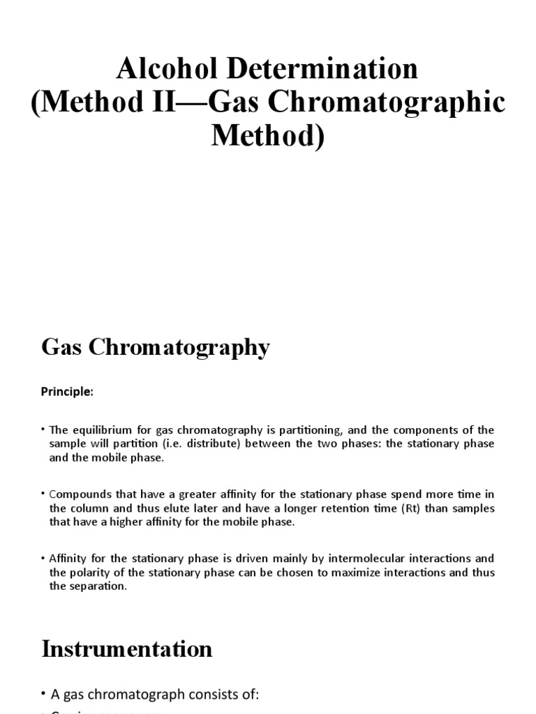 Gas Chromatography Alcohol Test | PDF | Gas Chromatography | Chromatography