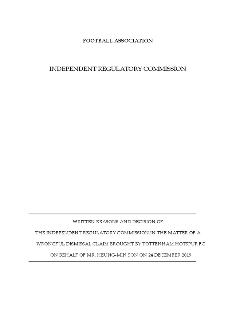 FA Regulatory Commission upholds Son red card | PDF | Justice | Crime ...