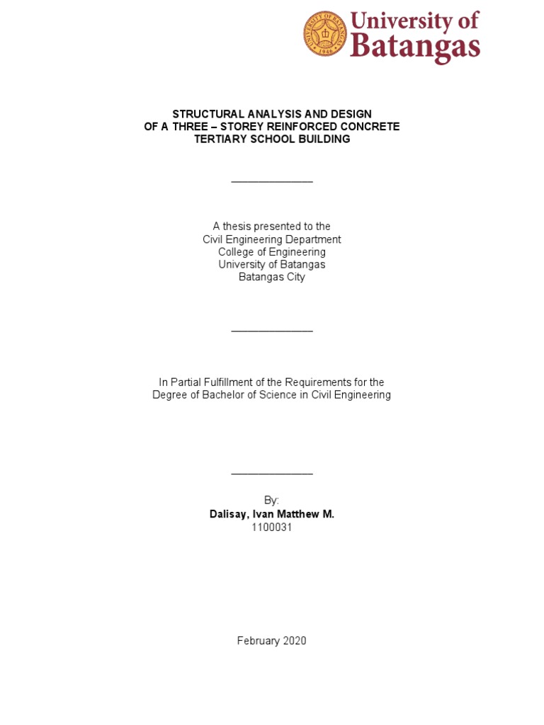 Tertiary School Building Design Analysis | PDF | Structural Load ...
