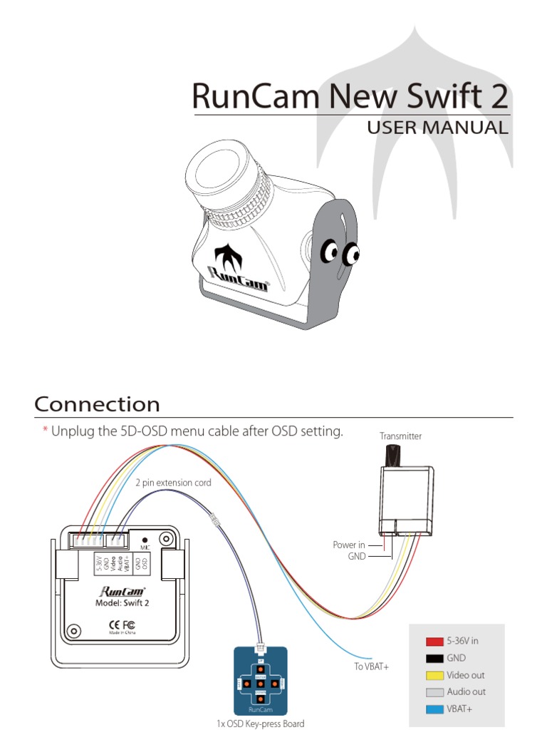 User Manual for the RunCam New Swift 2 Camera: Instructions for Camera ...