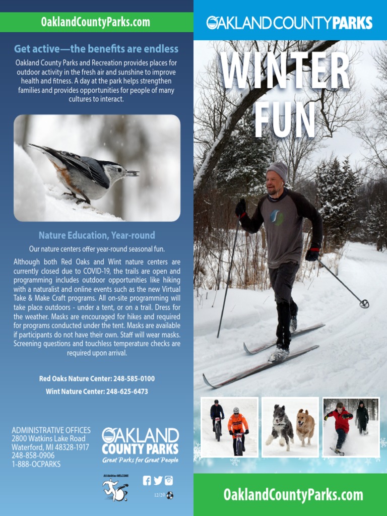 Oakland County Parks Winter Guide | PDF | Trail | Outdoor Recreation
