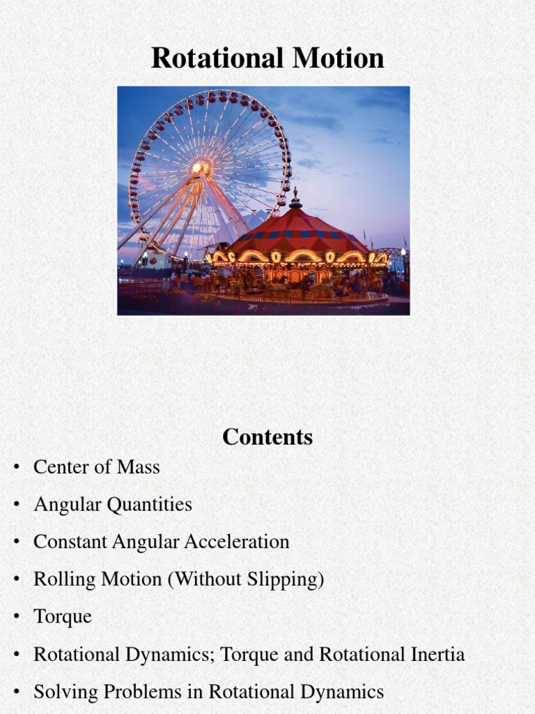 Rotational Motion | PDF | Rotation Around A Fixed Axis | Torque