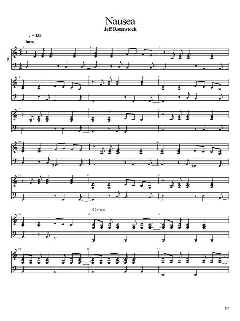 Nausea - Jeff Rosenstock (Piano) | PDF