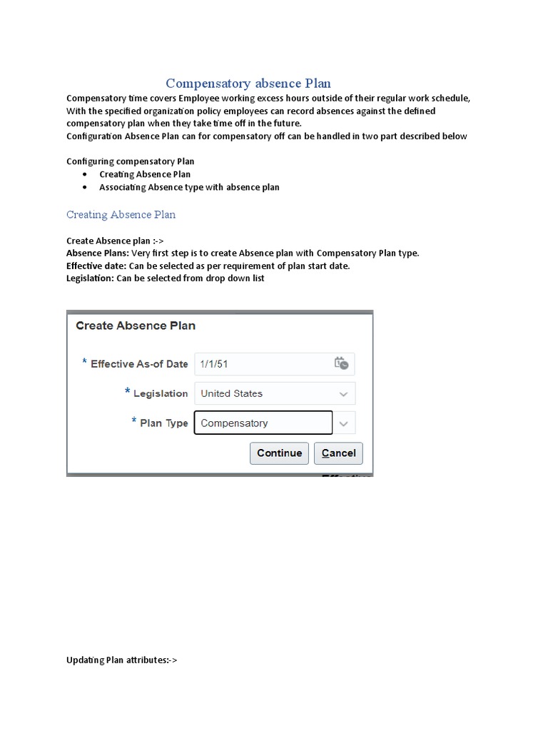 Compensatory Absence Plan | PDF | Computing | Business