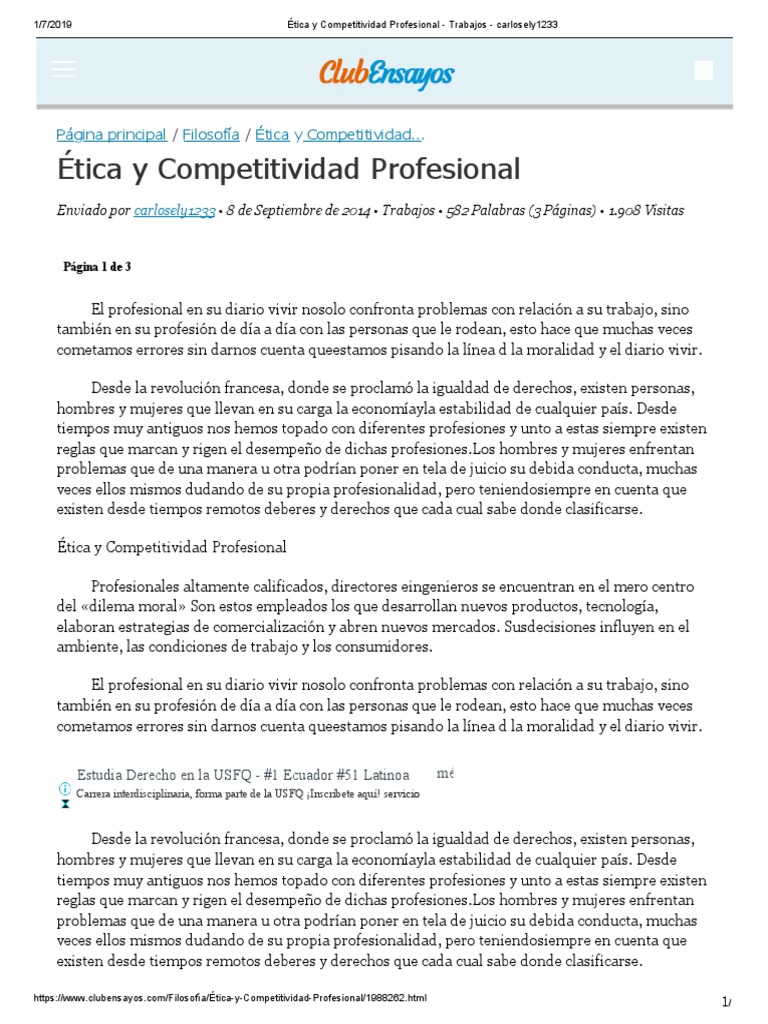 Ética y Competitividad Profesional | PDF | Gestión de recursos humanos ...