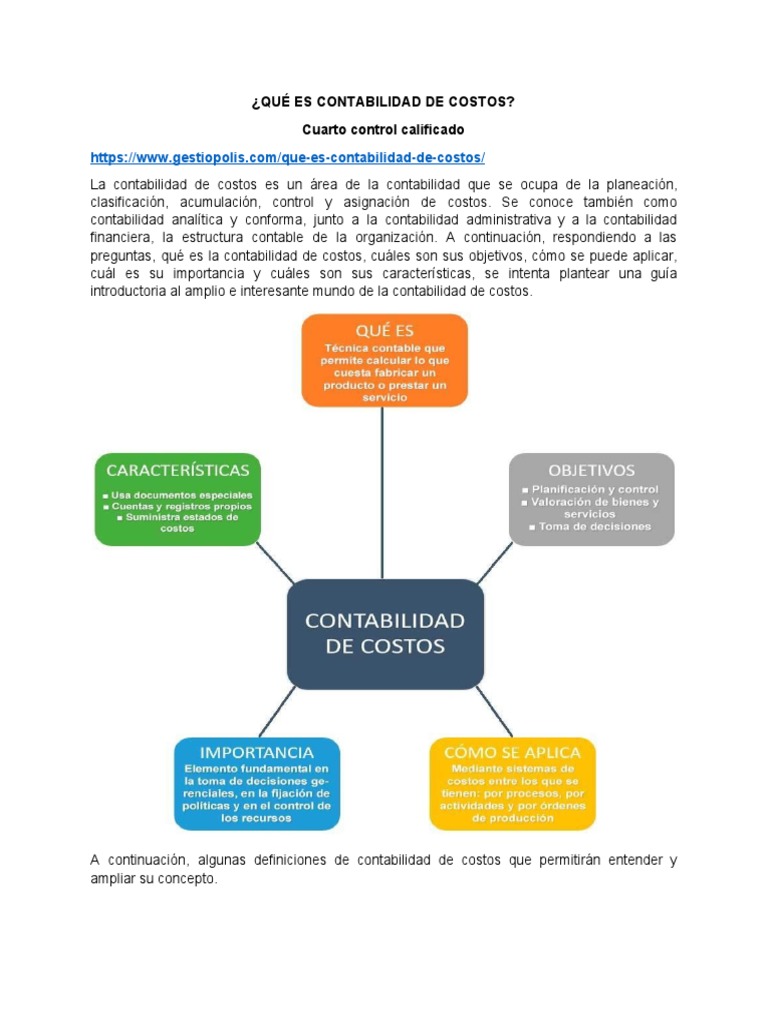 4to CONTROL CONTAB COSTOS PDF | PDF | Contabilidad de costos | Contabilidad