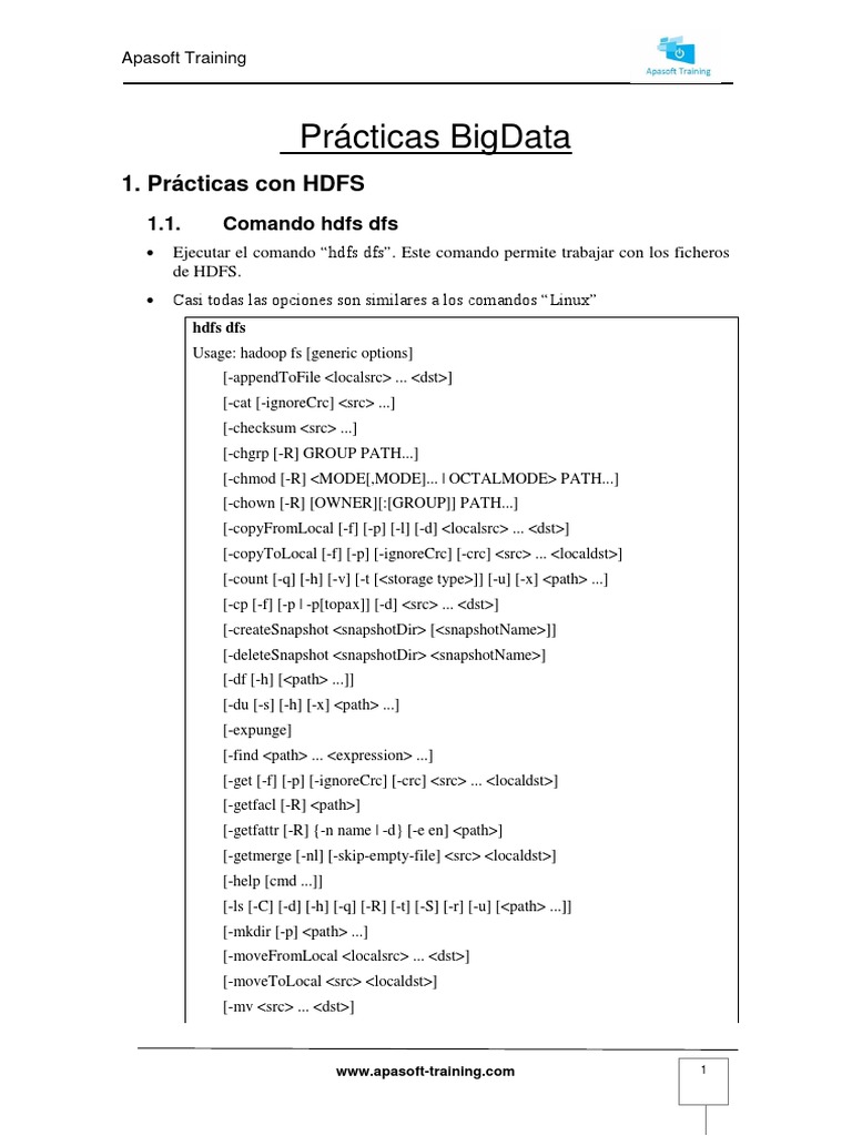 5-Practicas+BigData Trabajar Hdfs | PDF | Map Reduce | Distributed Computing