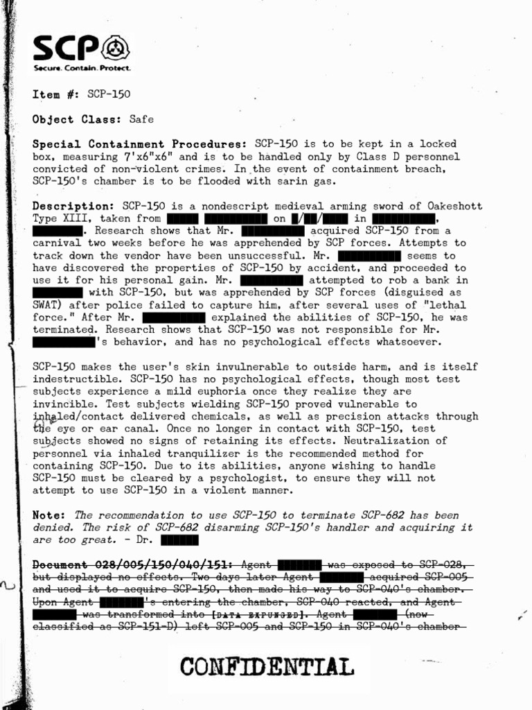 SCP 150 | PDF | Violence