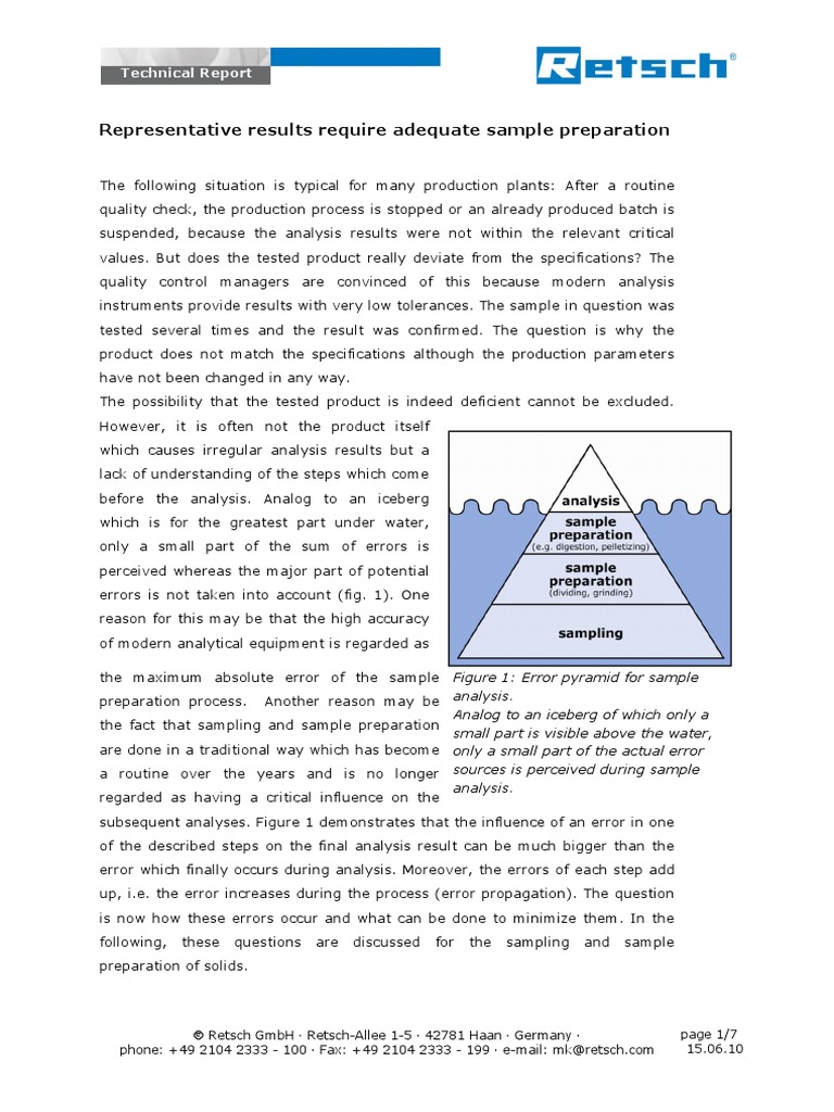 Representative Results Require Adequate Sample Preparation: Technical ...