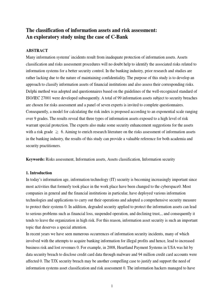 The Classification of Information Assets PDF | PDF | Information ...