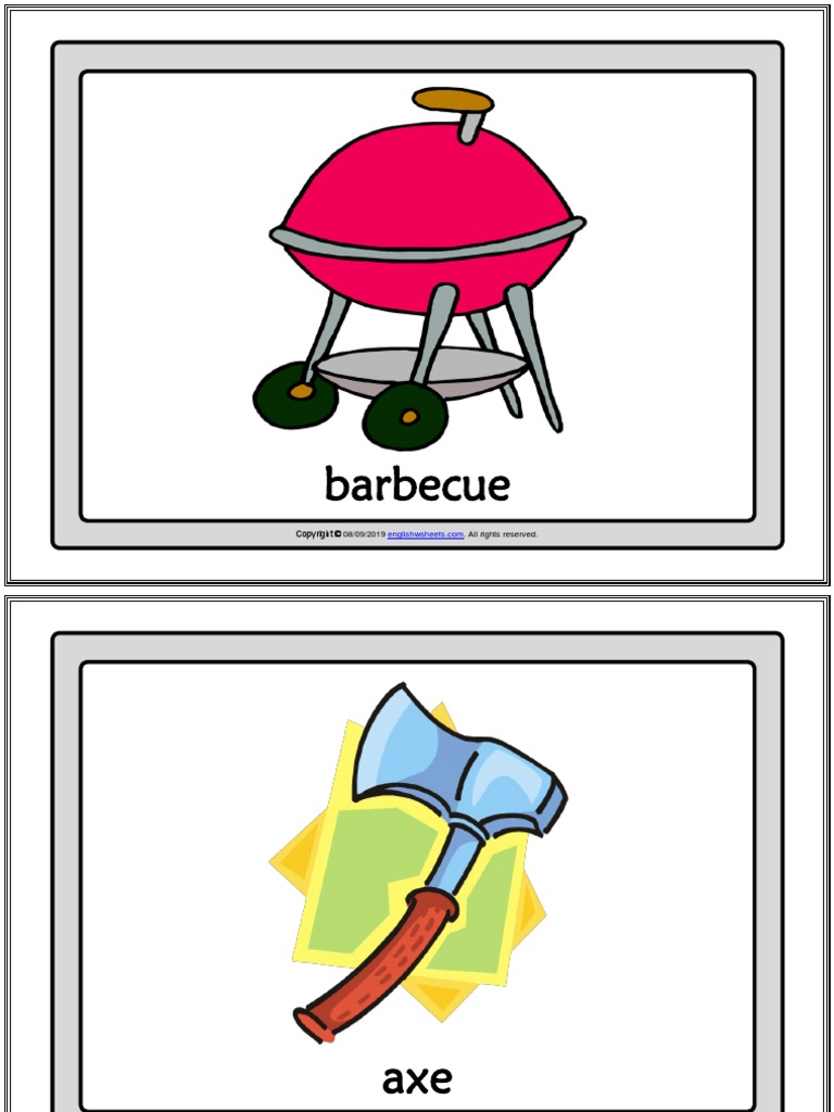 Camping Vocabulary Esl Printable Flashcards With Words For Kids | PDF