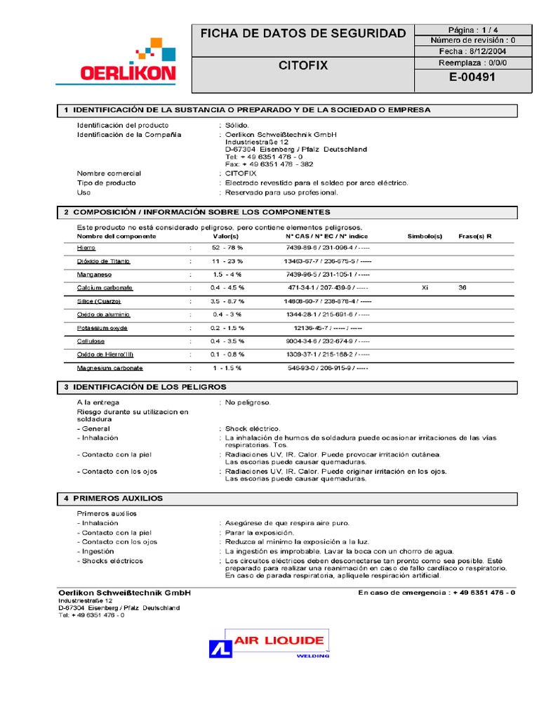 A-07 Citofix - Electrodo Revestido - (Oerlikon) | PDF