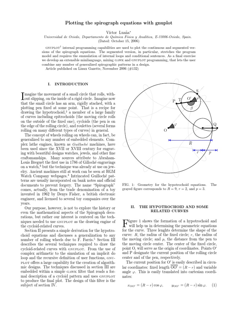 Plotting The Spirograph Equations With Gnuplot | PDF | Teaching ...
