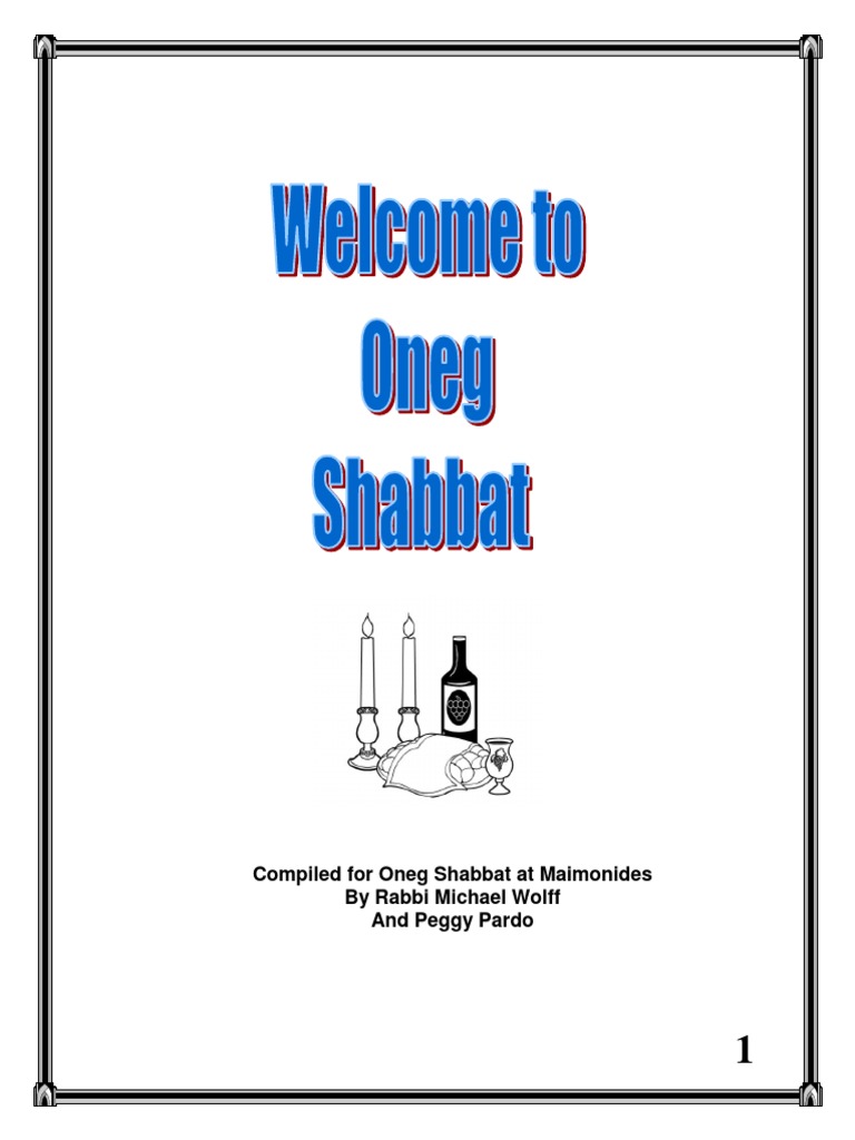 Welcome To Oneg Shabbat | PDF | Shabbat | Names Of God In Judaism