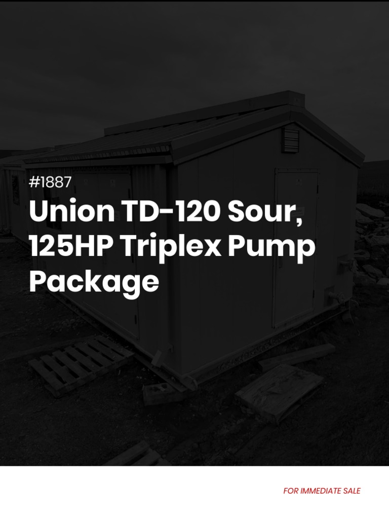 Union TD-120 Sour Pump Package Sale | PDF | Pump | Pipe (Fluid Conveyance)