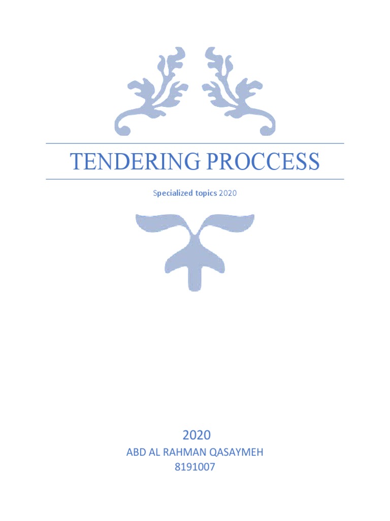 Steps in the Tendering Process | PDF | Procurement | Specification ...