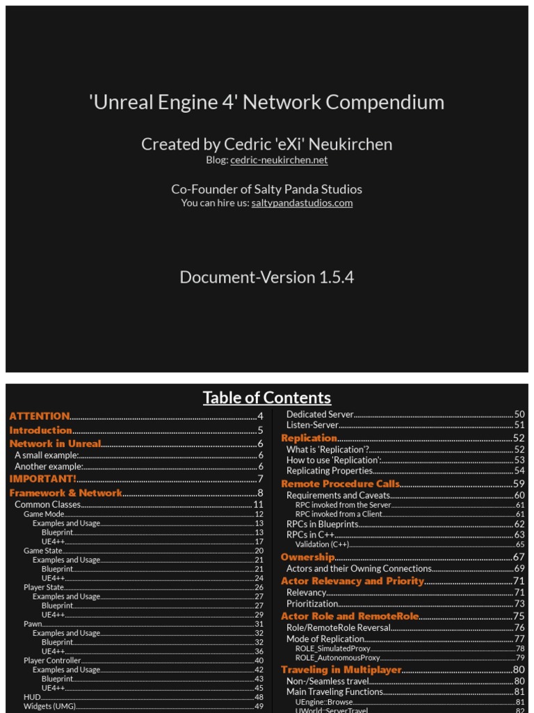 Unreal Engine 4 Network Compendium | PDF | Class (Computer Programming) | C++