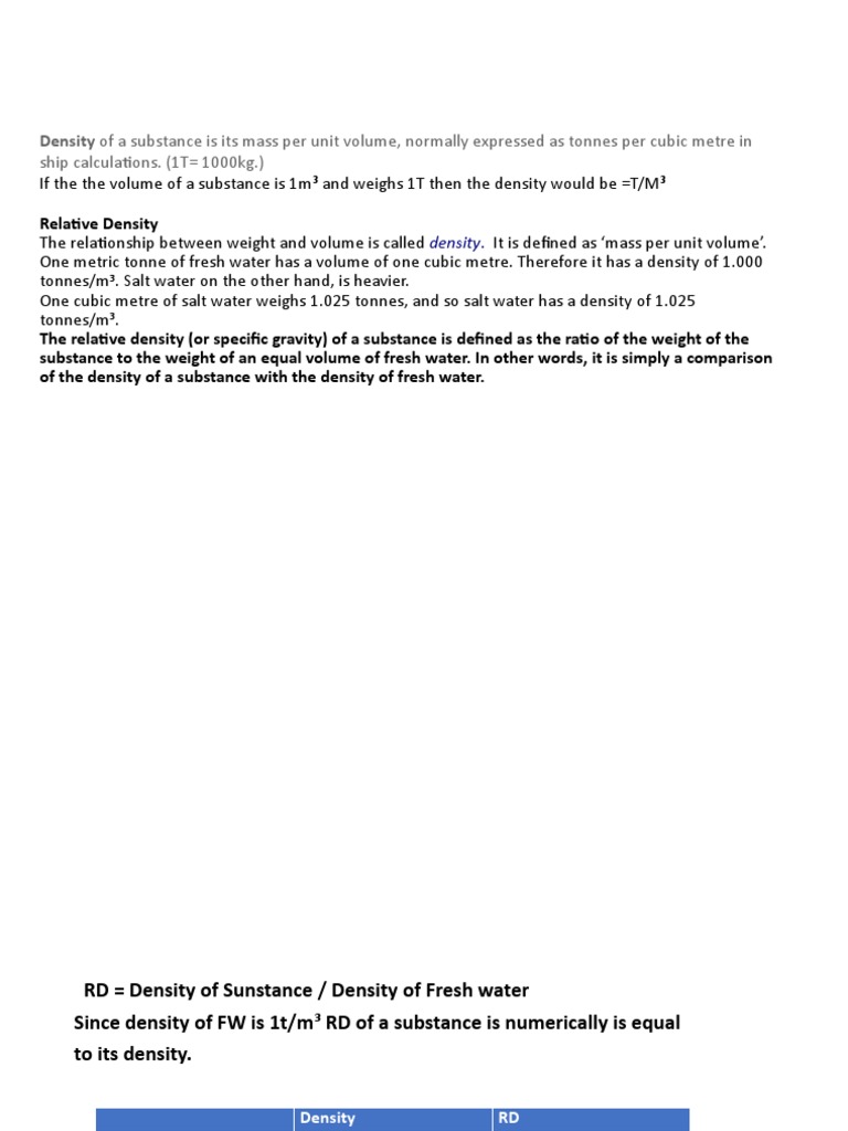 Understanding Density and Relative Density | PDF | Density | Physical ...