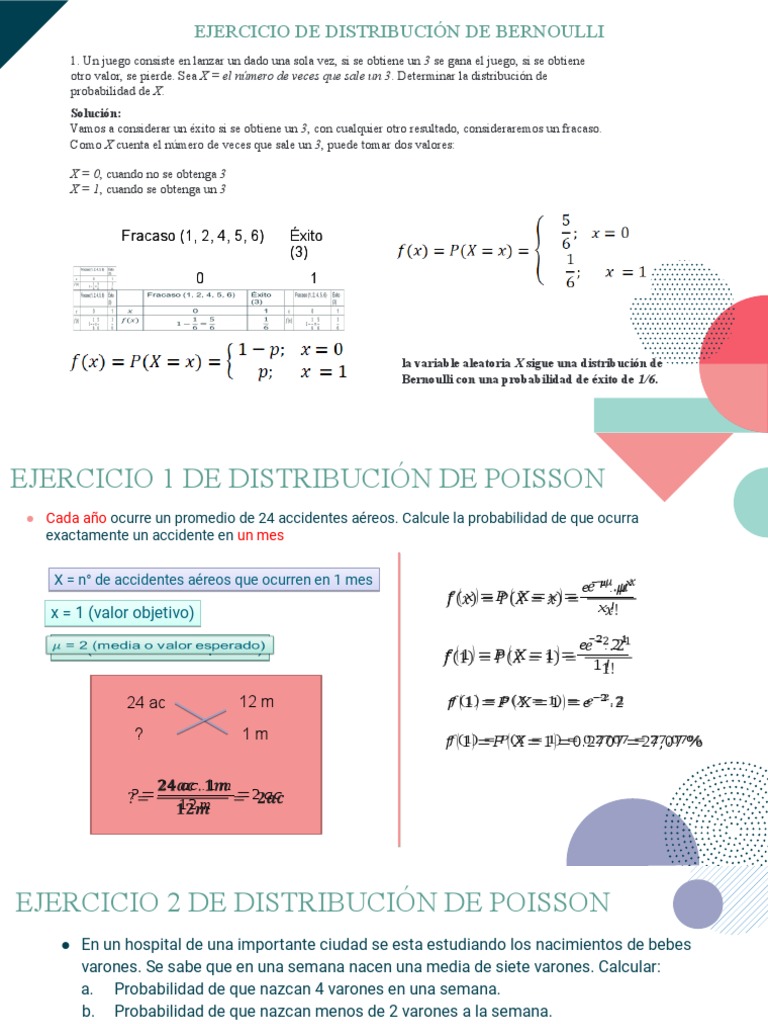 Ejercicio de Distribución de Poisson y Binomial | PDF | Distribución de veneno | Enseñanza de ...