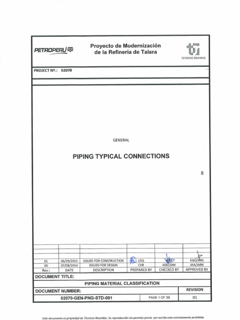 02070-GEN-PNG-STD-001 Piping Typical Connections PDF | PDF | Steam ...