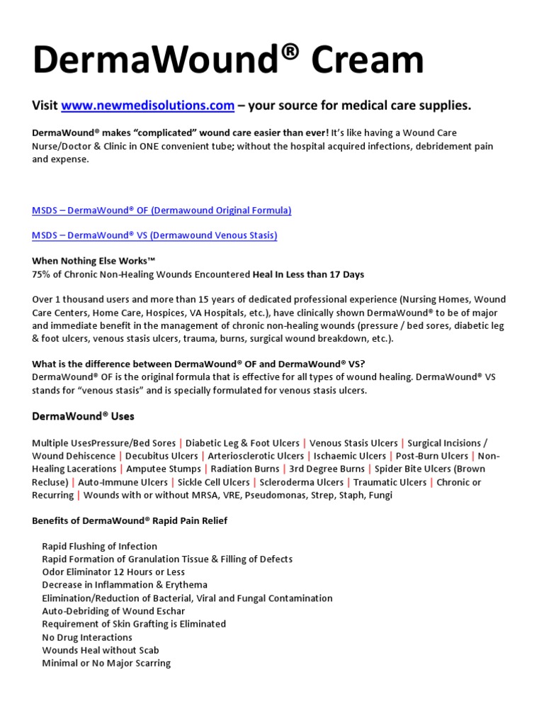 Dermawound Original Venous Stasis Wound Care | PDF | Wound ...