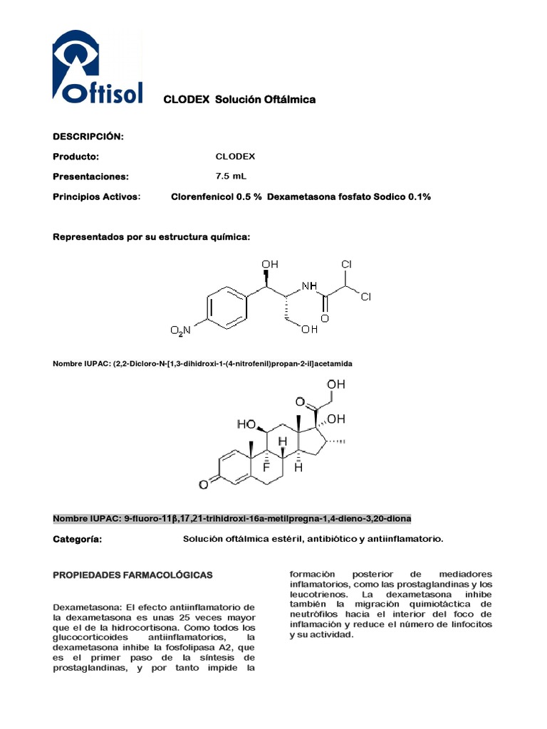 Monografia Clodex | PDF | Glaucoma | Corticosteroides