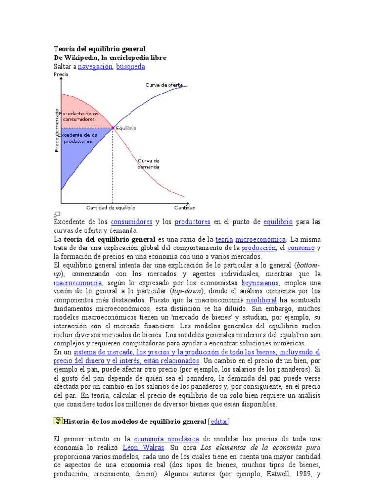 TEORIA DEL EQUILIBRIO GENERAL | Teoría del equilibrio general ...