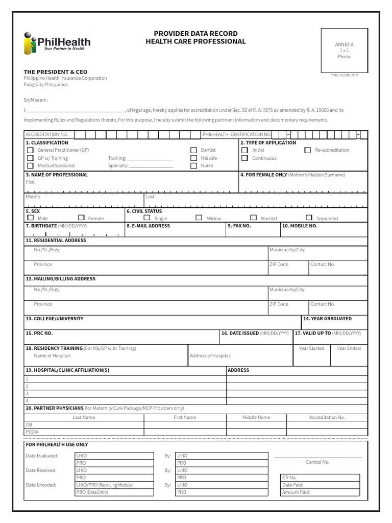 PhilHealth Provider Accreditation Form | PDF | General Practitioner ...