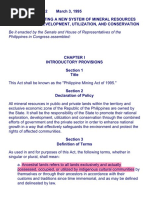 Philippine Mining Law RA 7942 | PDF