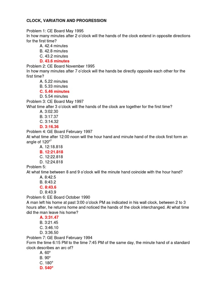 5.clock, Variation and Progression PDF | PDF | Volt | Electrical ...