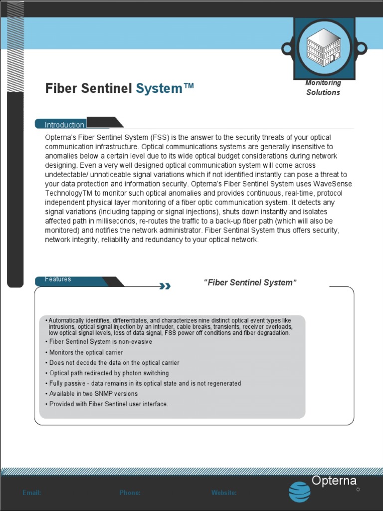 Fiber Sentinel System | PDF | Optical Fiber | Computer Network