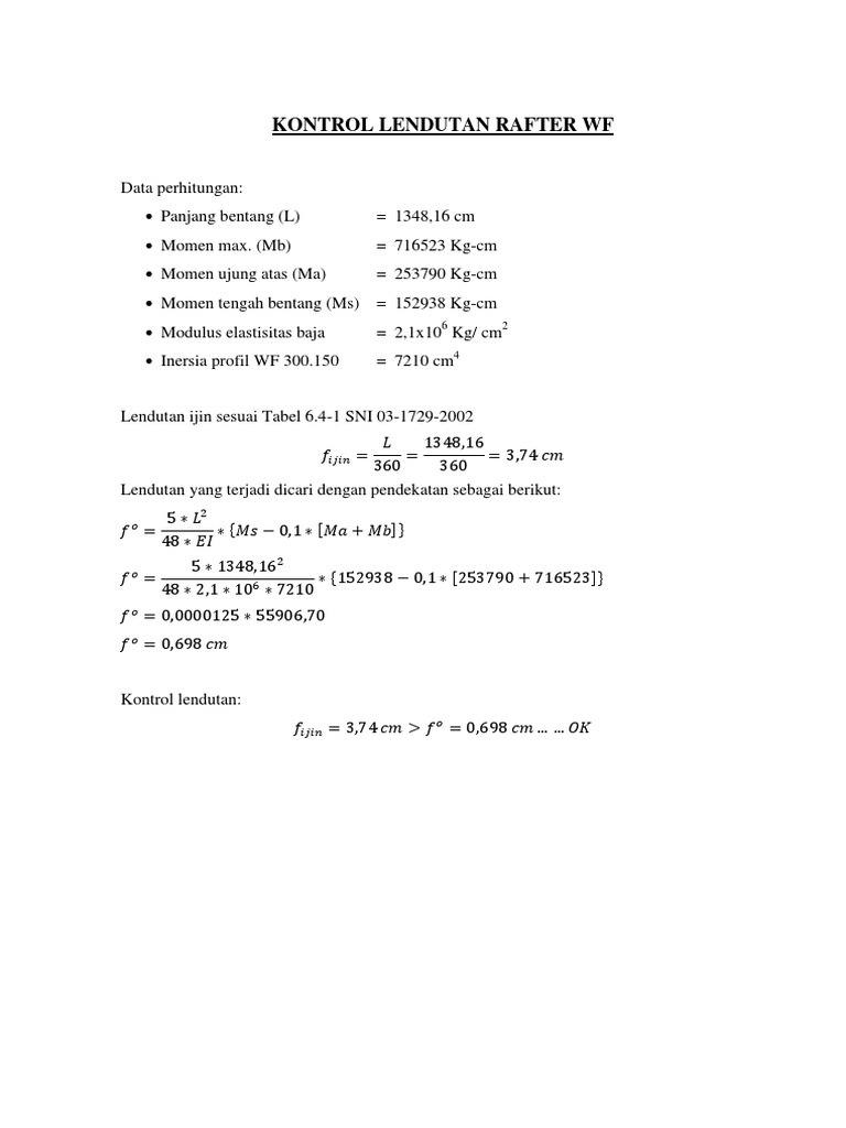 08-Lendutan Rafter WF PDF | PDF