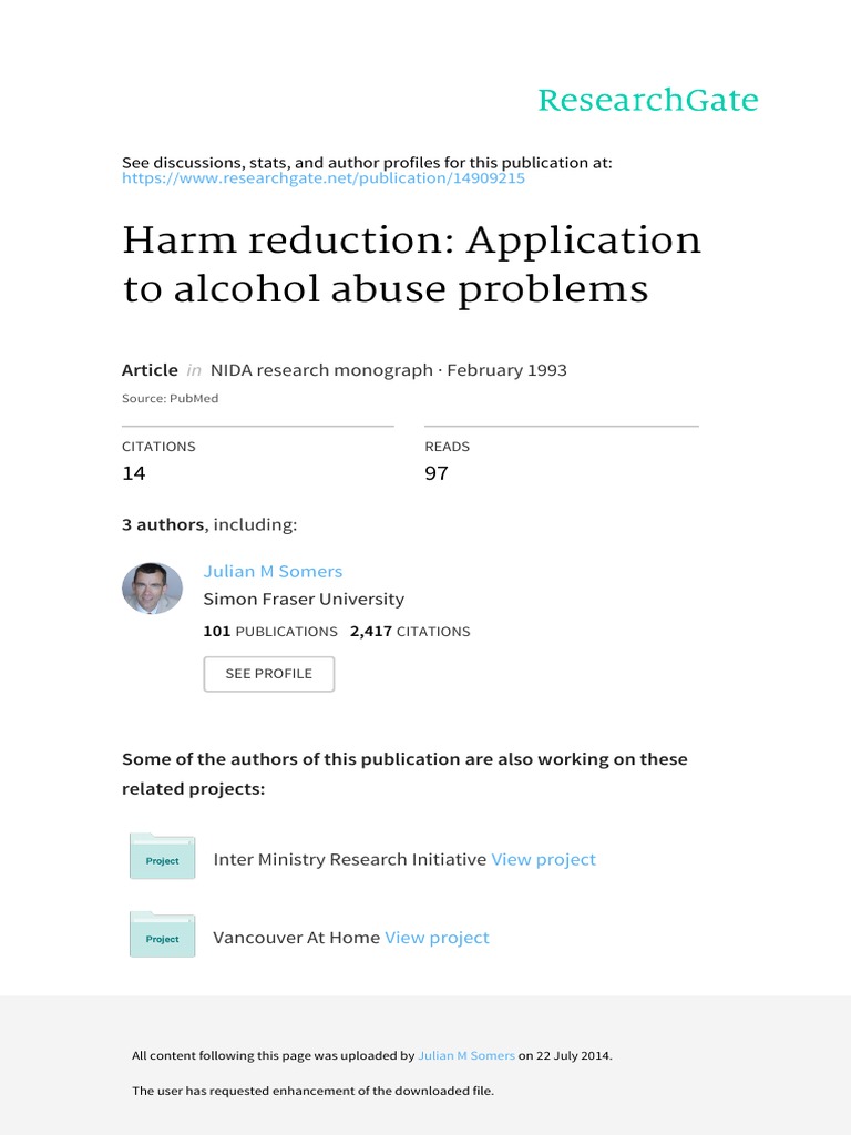 Harm - Reduction - Application - To - Alcohol - Ab PDF | PDF ...